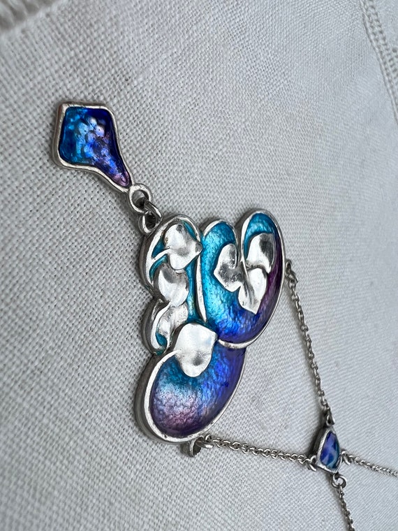 Antique 1908 Art Nouveau CHARLES HORNER Enamel Sterli… - Gem