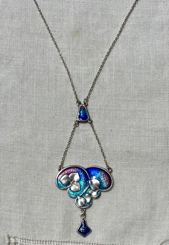 Antique 1908 Art Nouveau CHARLES HORNER Enamel Sterli… - Gem