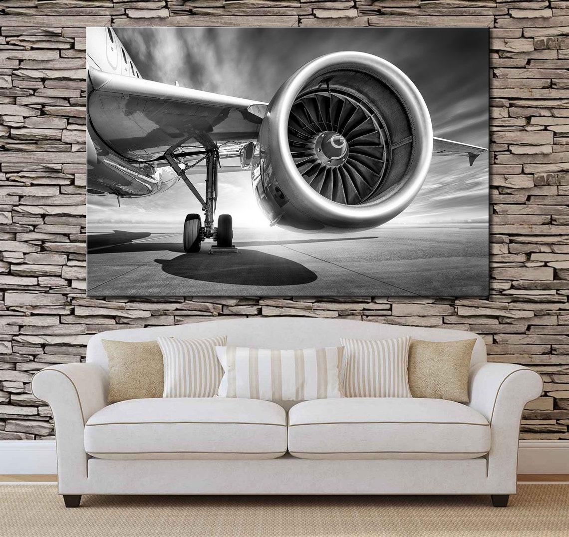 Jet Airplane Wall Art Passenger Aviation Plane Canvas Art - Etsy