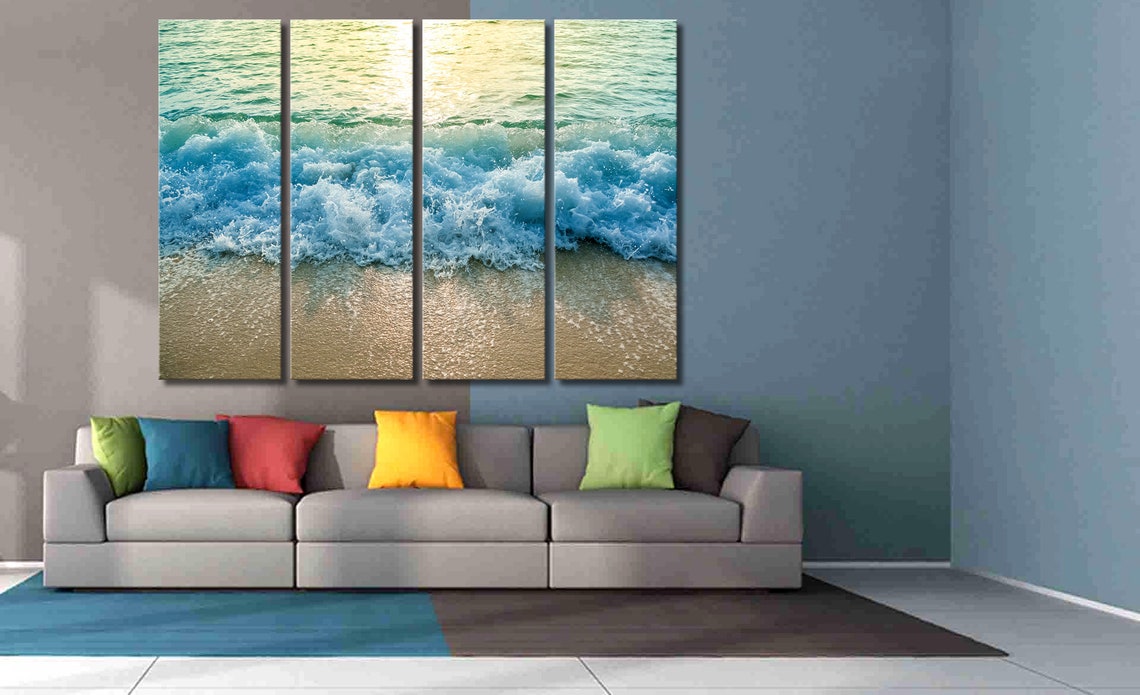 Beach Prints, Ocean Canvas Wall Art, Waves on Canvas, Waves Wall Art ...