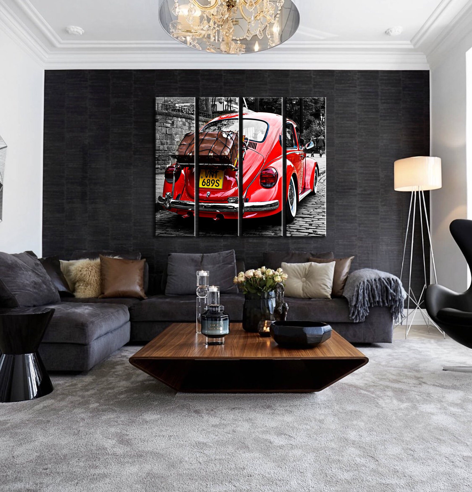 Red Car,vintage Car,retro Red Car,poster Red Car,classic Car Art,red ...