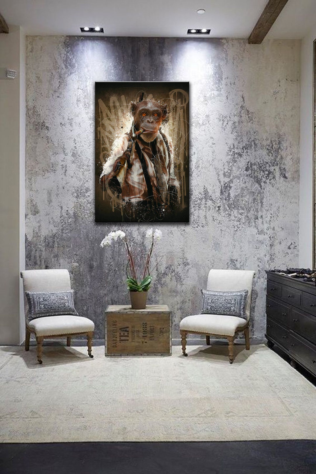 Monkey Ganster/monkeys/monkey Gift/monkey Poster/ Street Art - Etsy