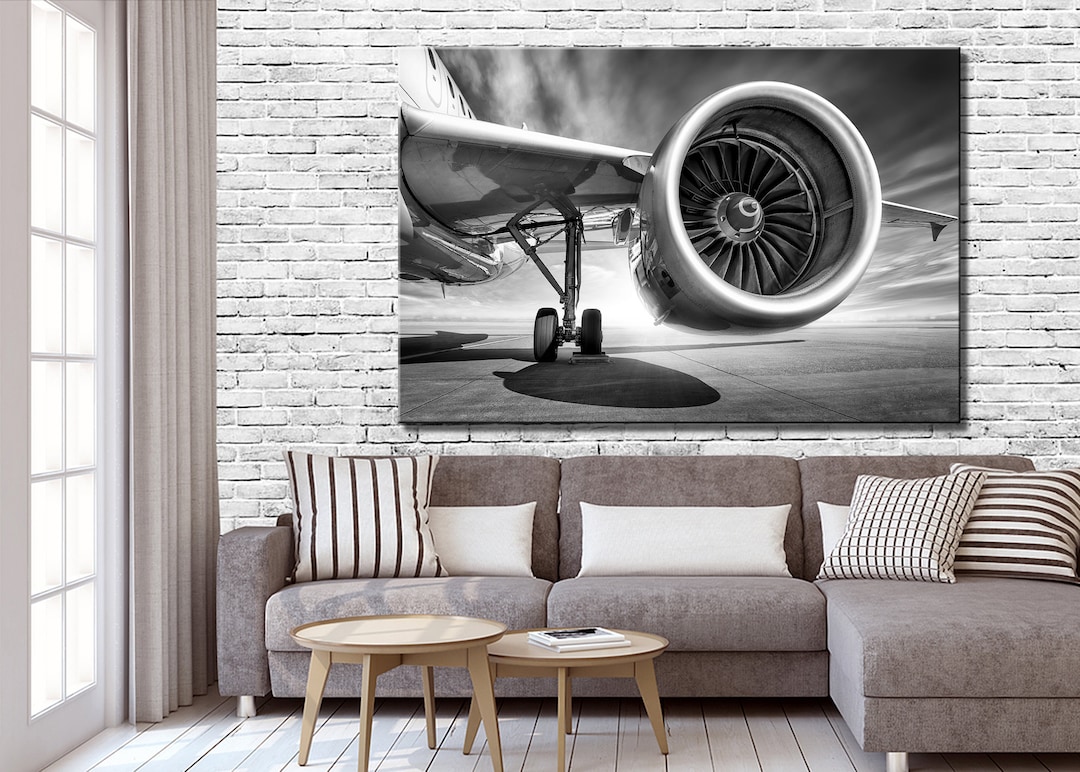 Jet Airplane Wall Art Passenger Aviation Plane Canvas Art Travel Wall ...
