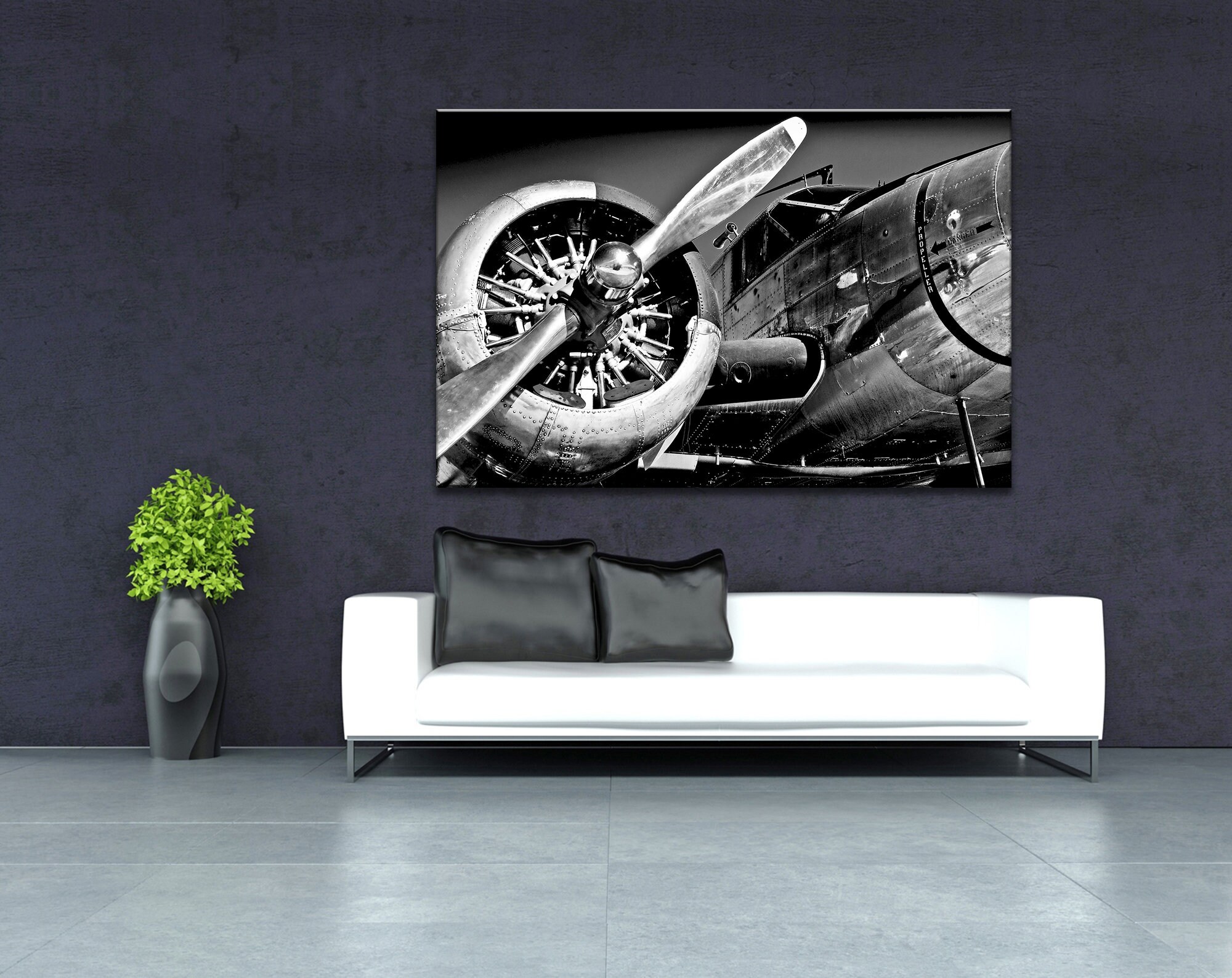 Engine Propeller Airplane Aircraft Vintage Aviation Art Set Print ...