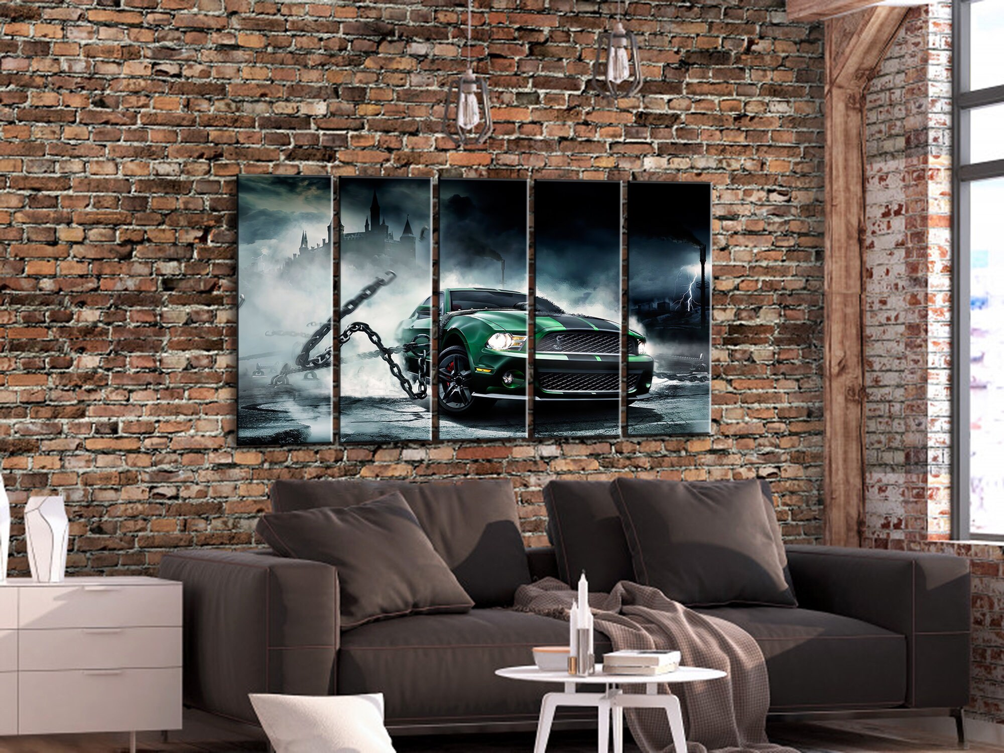 Ford Mustang,drift Car ,ford Print,poster Ford, Green Car,ford Mustang ...