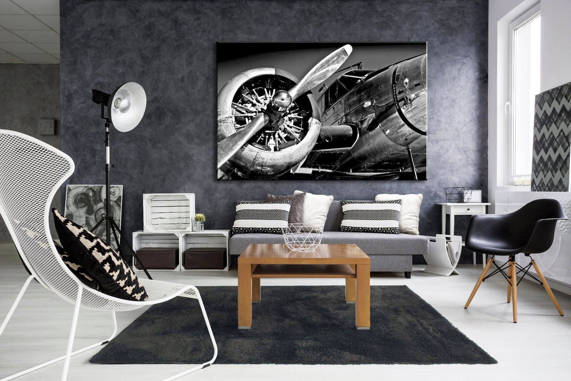Engine Propeller Airplane Aircraft Vintage Aviation Art Set Print ...