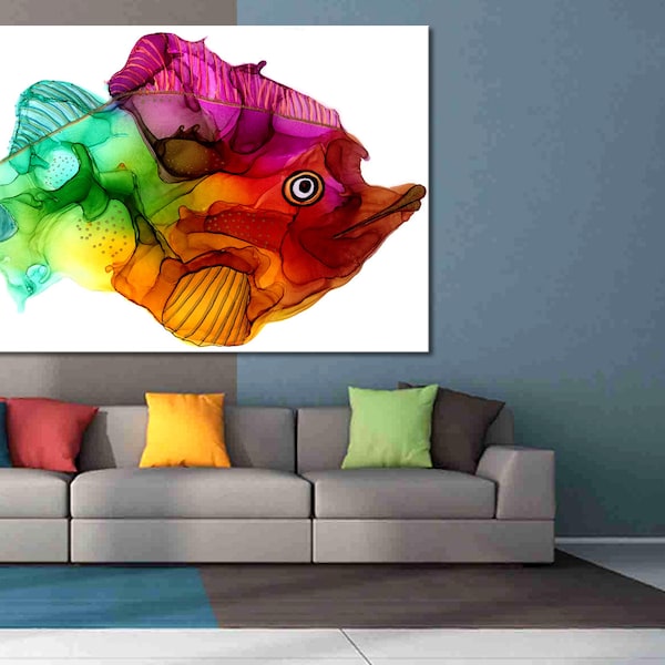 Abstract Fish Art - Etsy