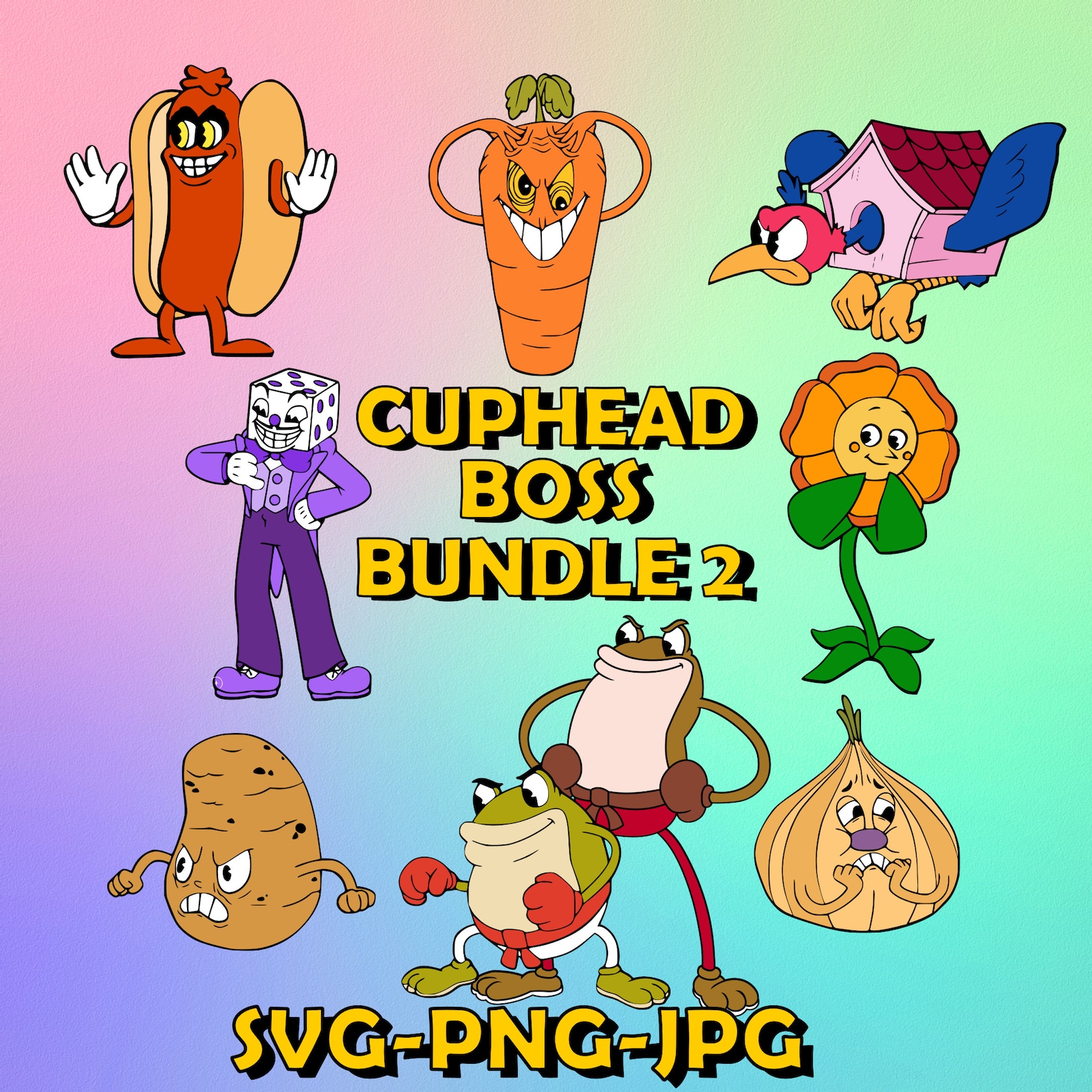 Cuphead Bosses SVG Bundle 2 - Etsy
