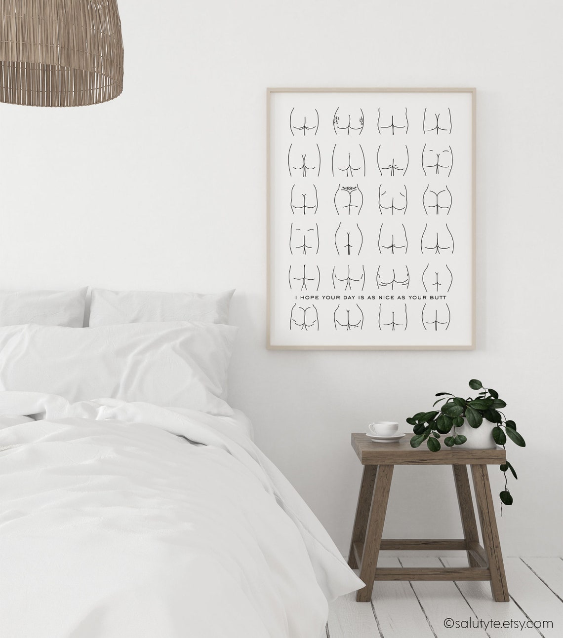 Butt Line Art and Quote Bum Types Drawing Curvy Figure - Etsy UK