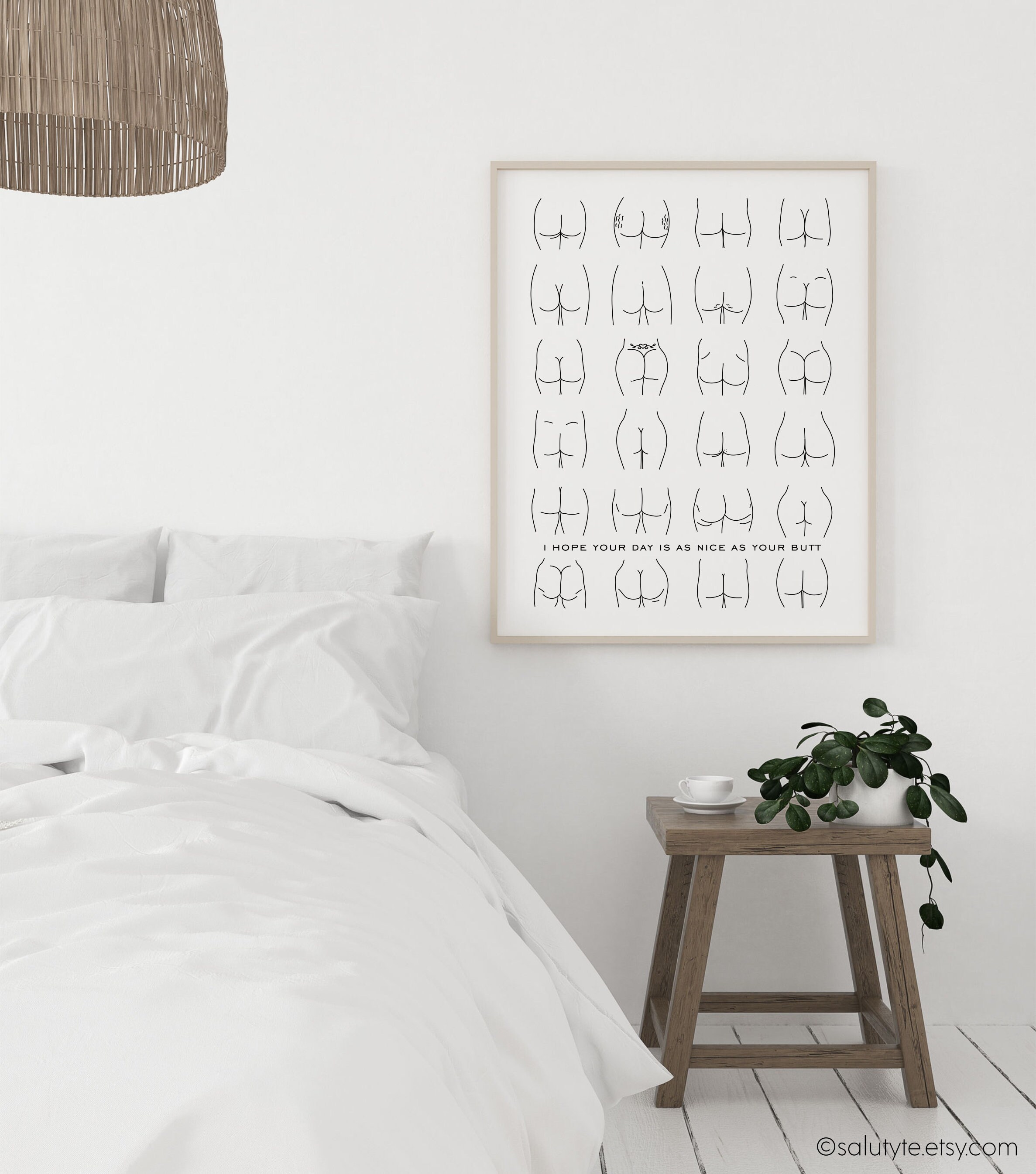 Butt Line Art and Quote Bum Types Drawing Curvy Figure - Etsy UK