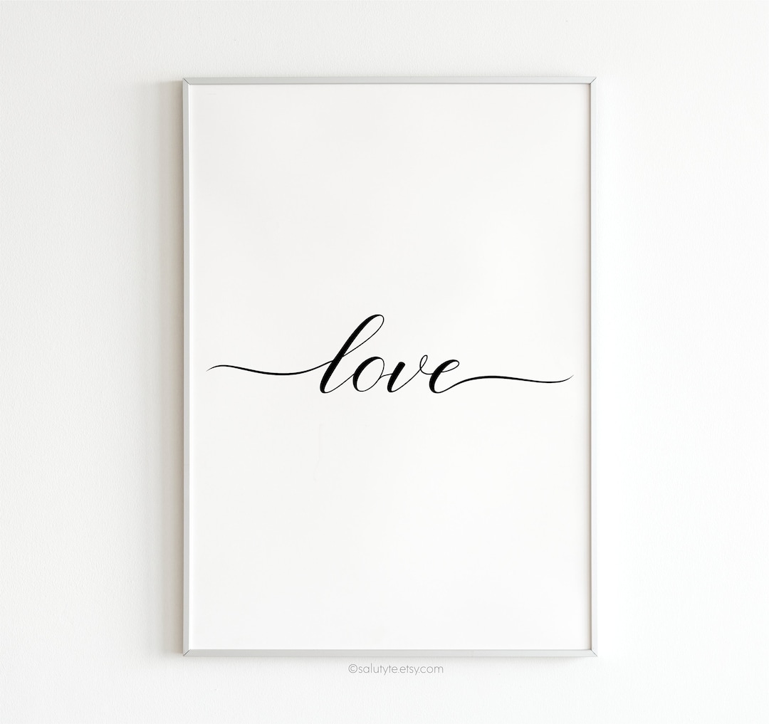 Love Typography Printable Wall Art, Valentines Day Gift, Couples Gift ...
