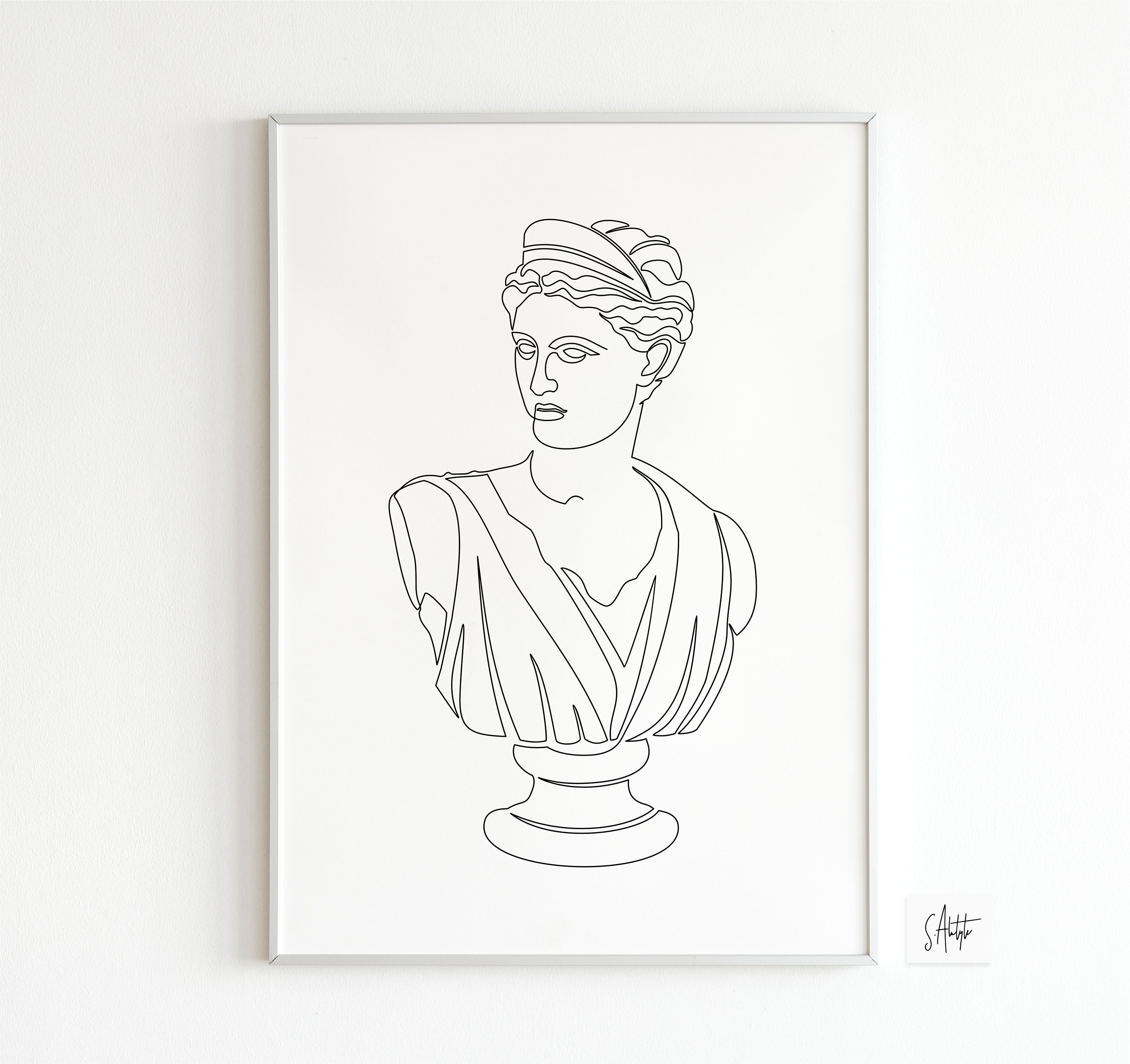 Artemis Statue Line Art Diana Statue Bust Greek Statue - Etsy Canada