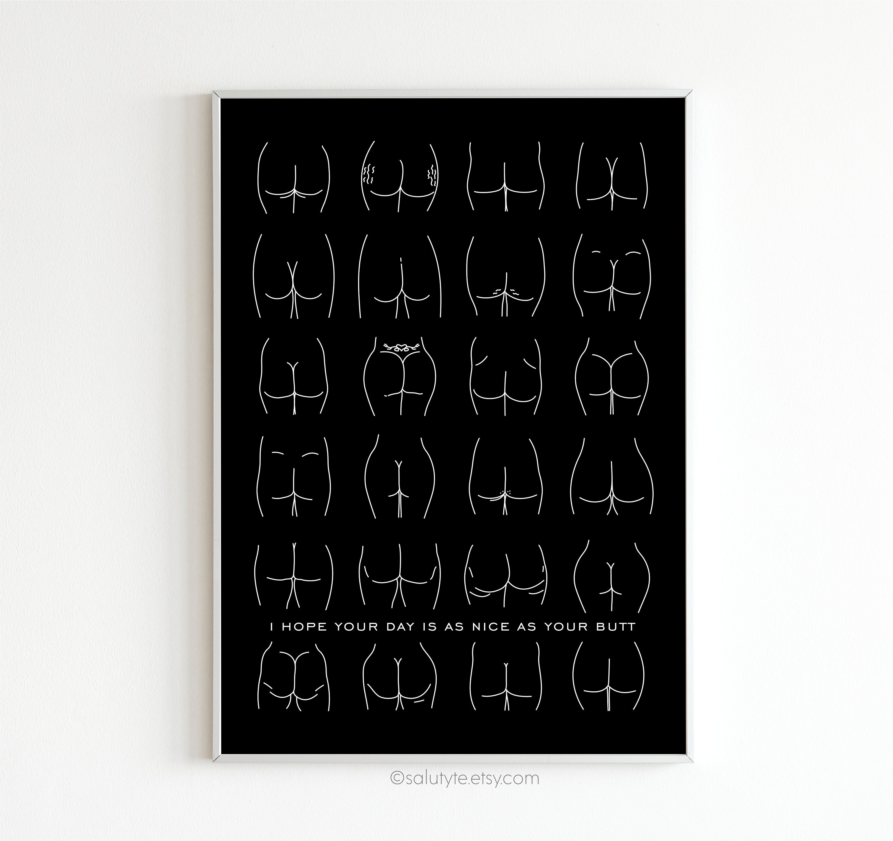 Black Butt Line Art Bum Types Drawing Curvy Figure Art Body - Etsy ...