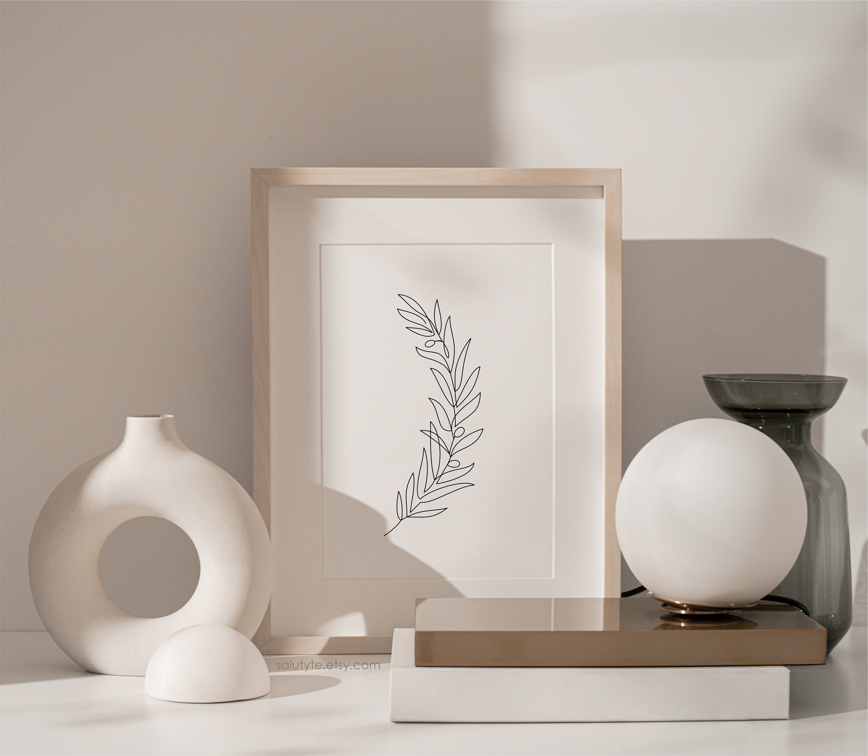 Olive Branch One Line Art Olive Tree Wall Art Olive Plant | Etsy