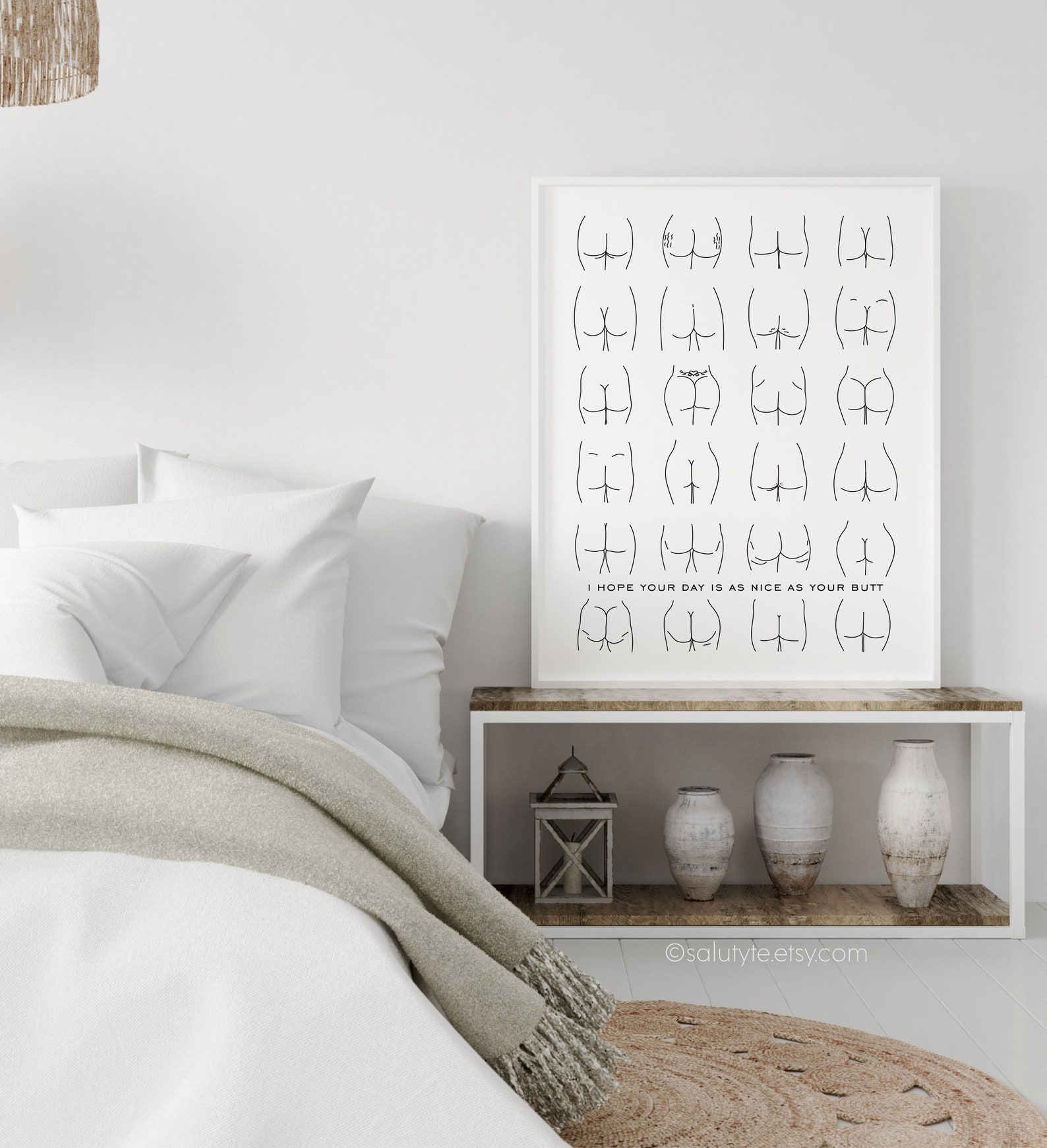 Butt Line Art and Quote Bum Types Drawing Curvy Figure - Etsy UK