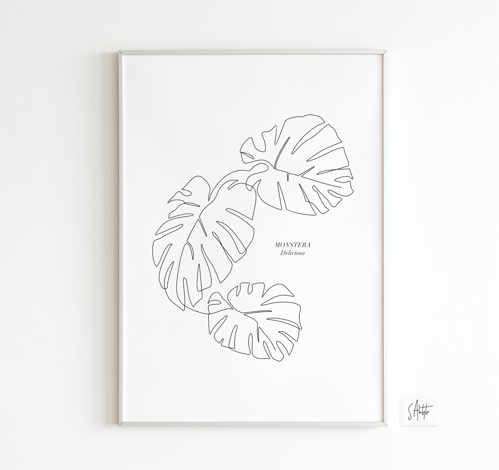 Line Art Monstera Leaves Monstera Deliciosa Drawing | Etsy