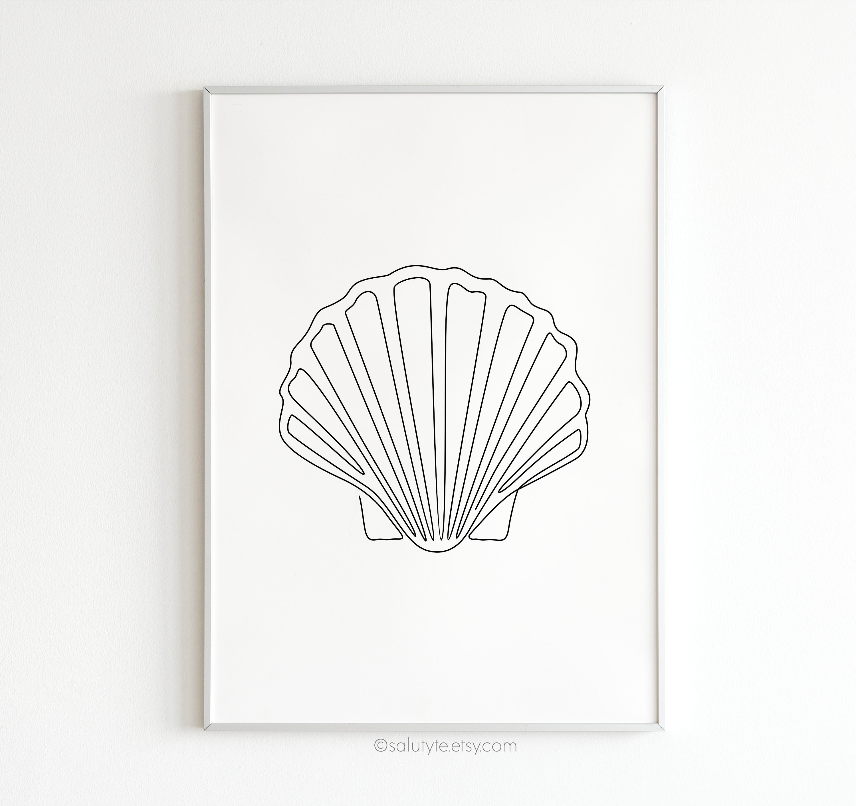 Line Art Shell Sea Shell One Line Art Shell Line Drawing | Etsy