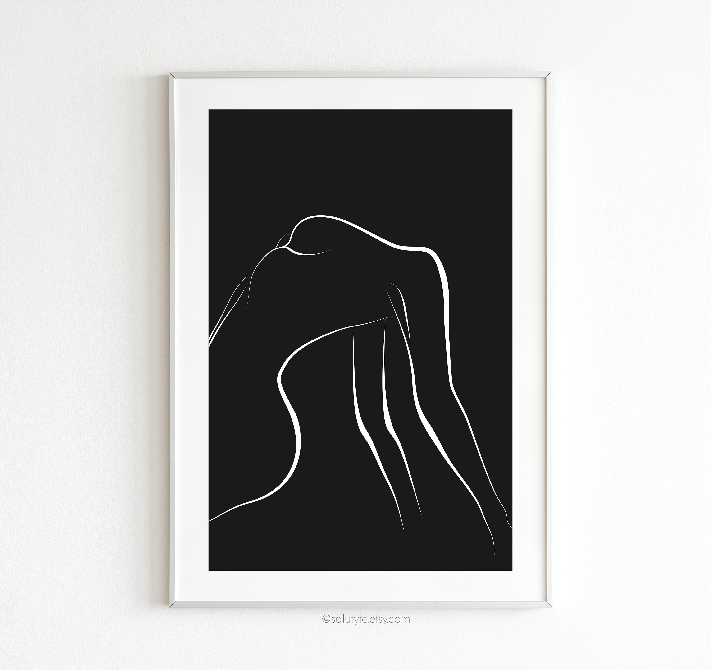 Abstract Woman Line Art Erotic Art Black and White Woman | Etsy