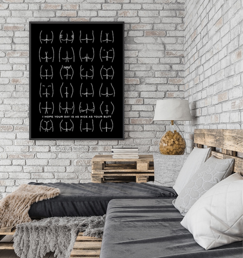 Black Butt Line Art Bum Types Drawing Curvy Figure Art Body - Etsy