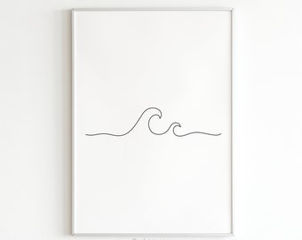 Wave Line Drawing | Etsy
