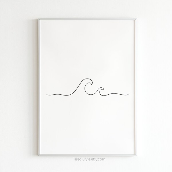 Wave Line Drawing - Etsy