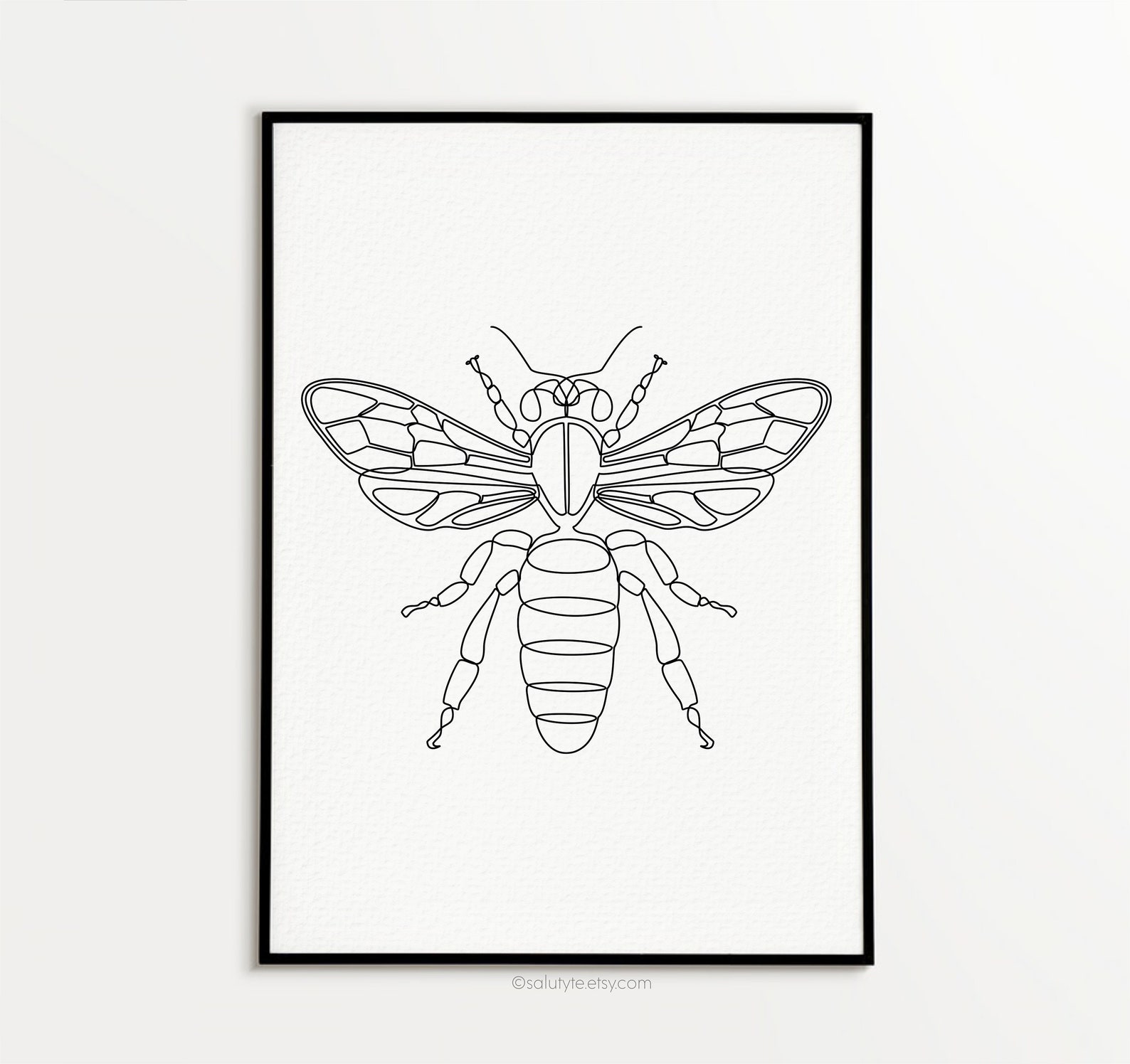 Bee One Line Art Bumble Bee Line Drawing Bee Motive Art | Etsy