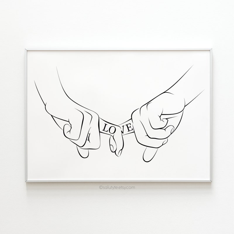 Holding Hands Line Art - Etsy