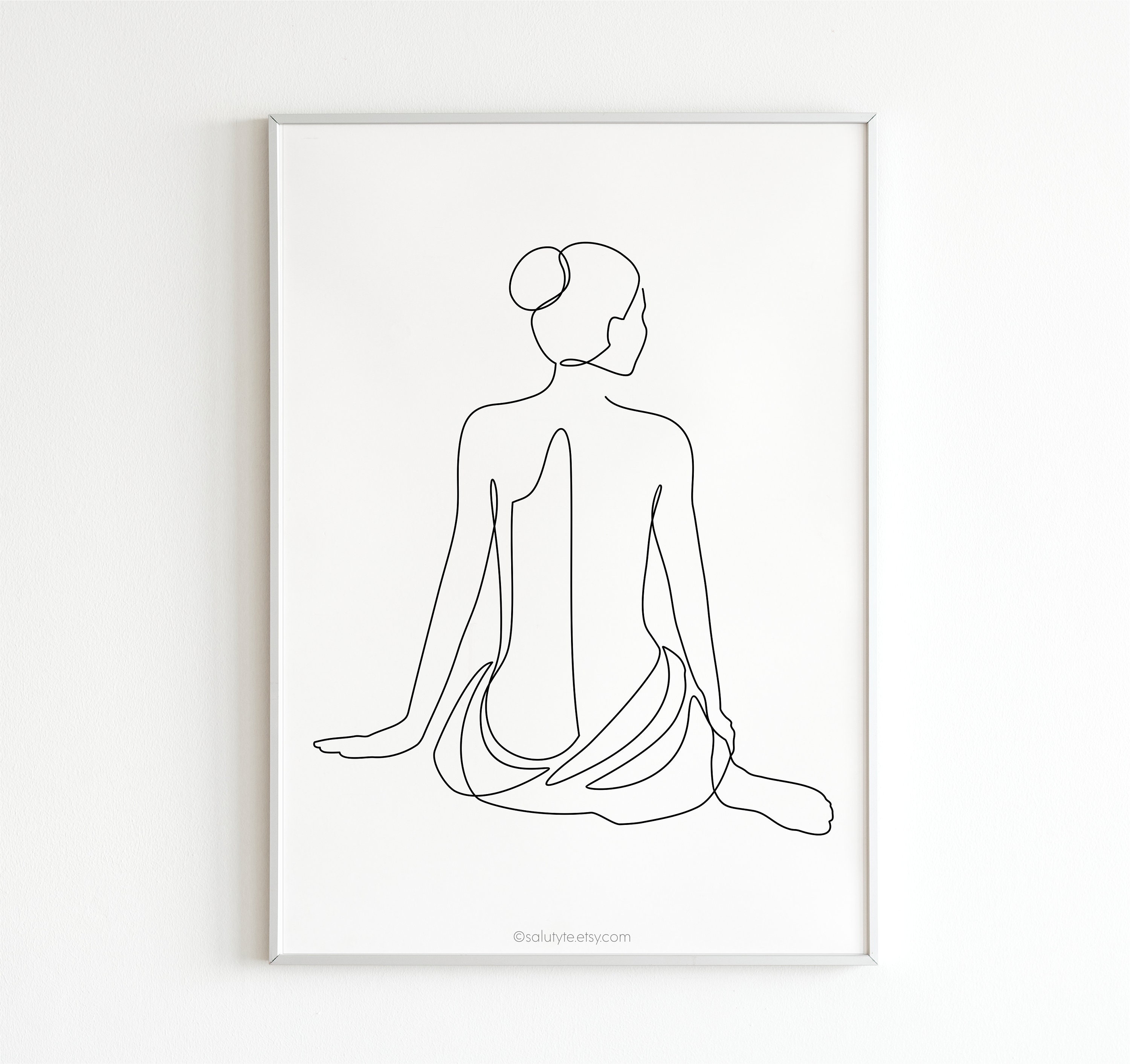Woman Back Line Art Silhouette Girl Naked Woman Line Art - Etsy