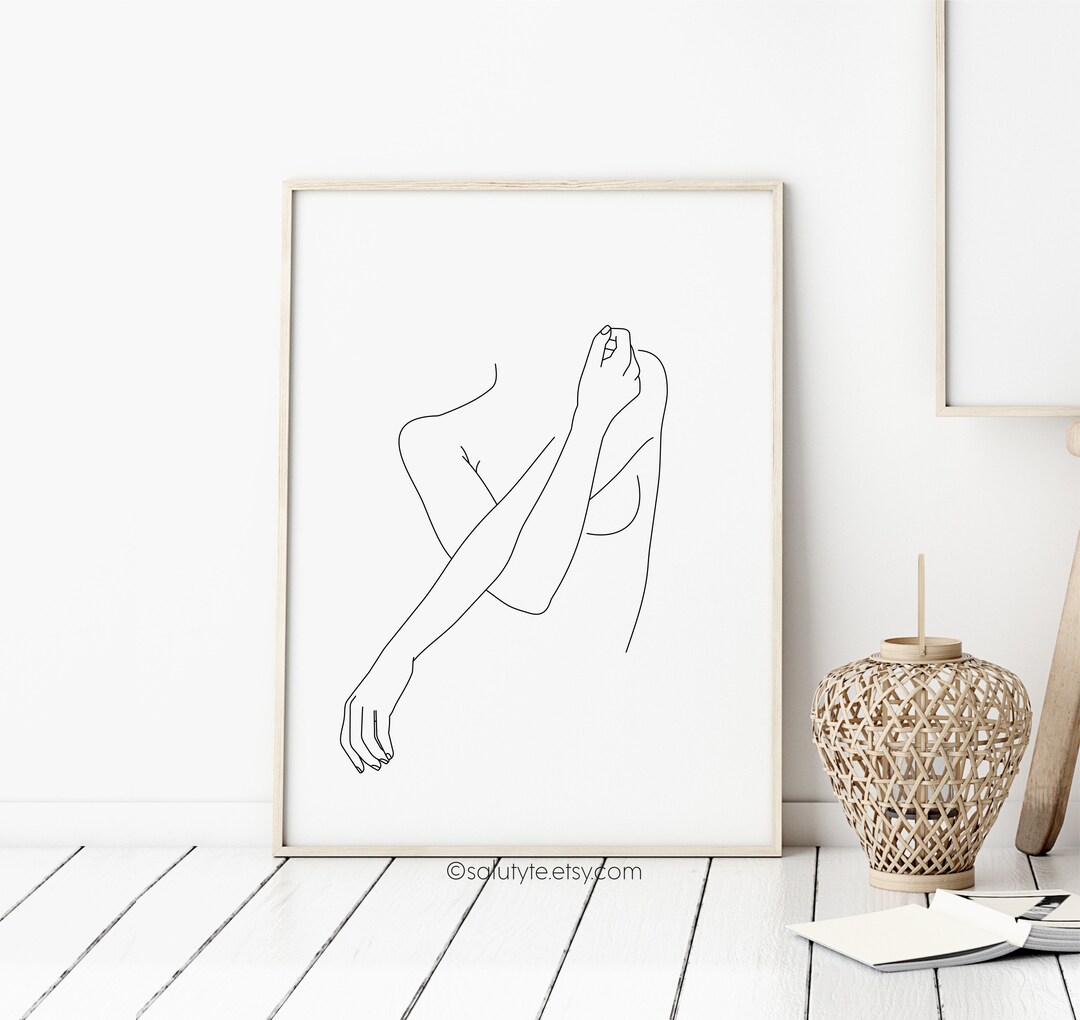 Woman Line Art Hands Line Art Body Language Art Self Love - Etsy Canada
