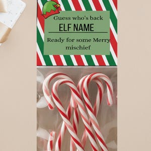 Printable Elf Bag Topper, Christmas Goody Bag Topper With Elf Name ...