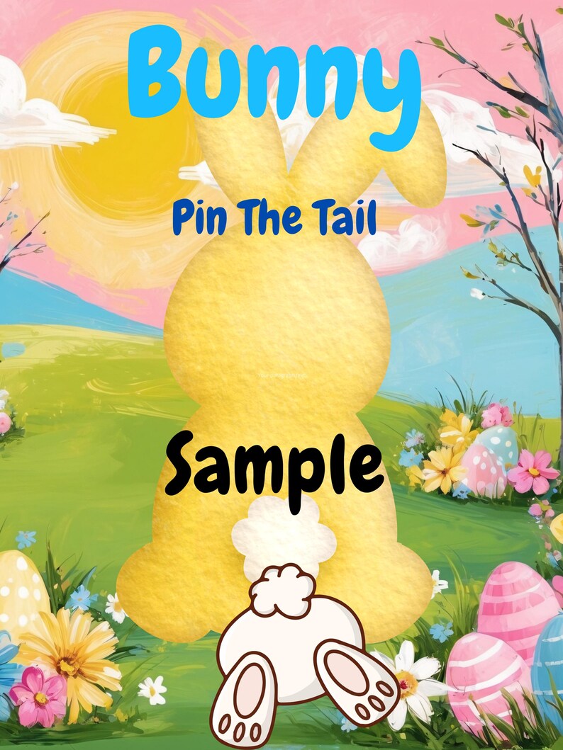 Easter Bunny Pin the Tail Game Printable – 18x24 Party Poster – Easter ...
