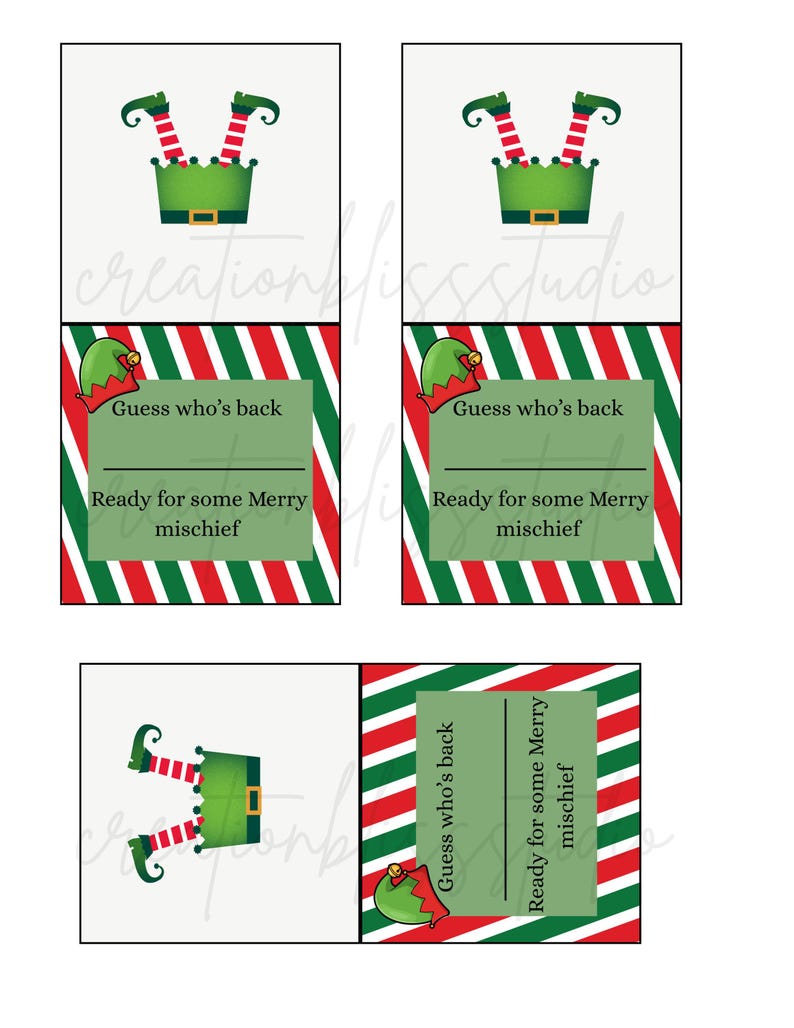Printable Elf Bag Topper, Christmas Goody Bag Topper With Elf Name ...