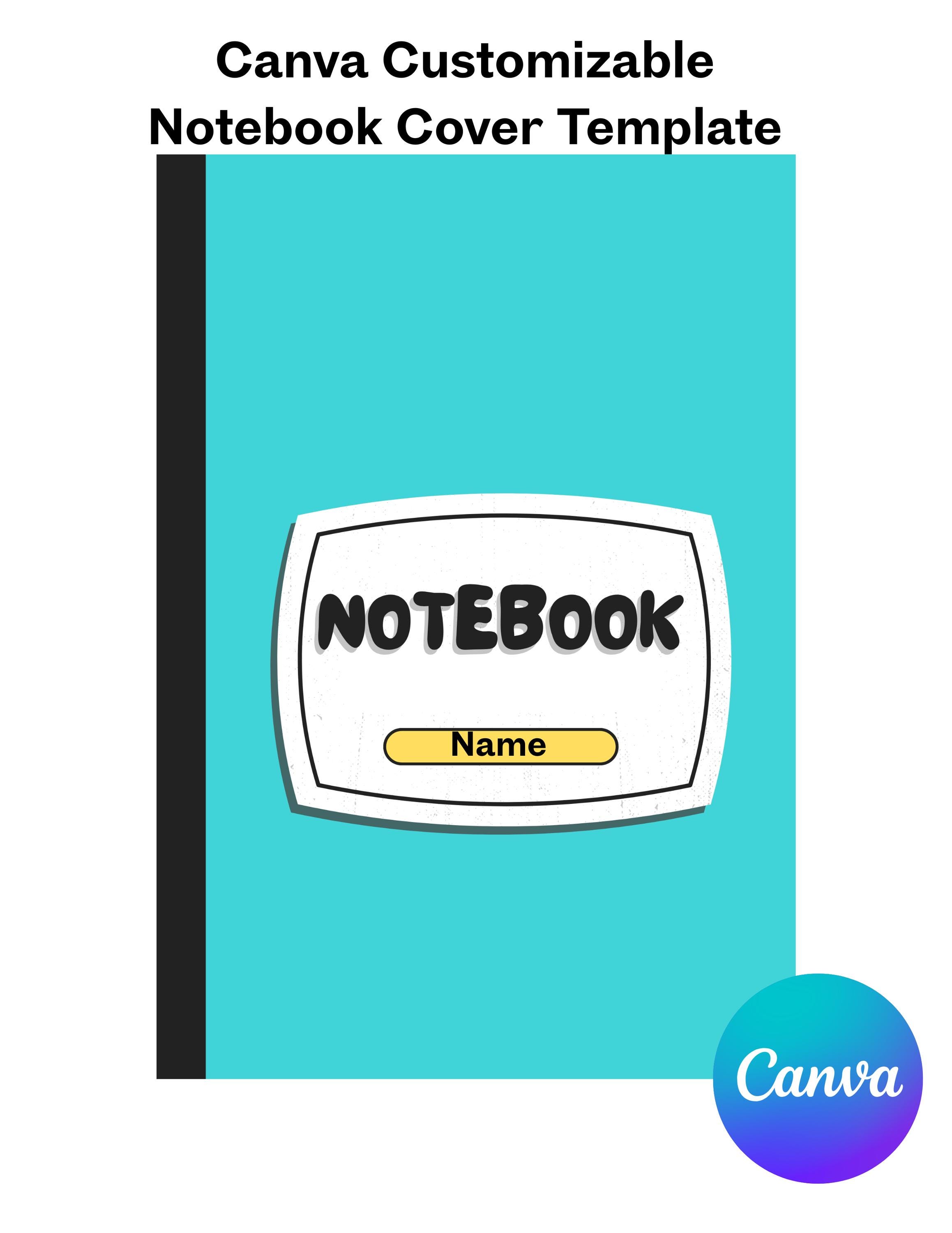 Editable School Supply Label Bundle Canva | Composition Notebook Cover ...