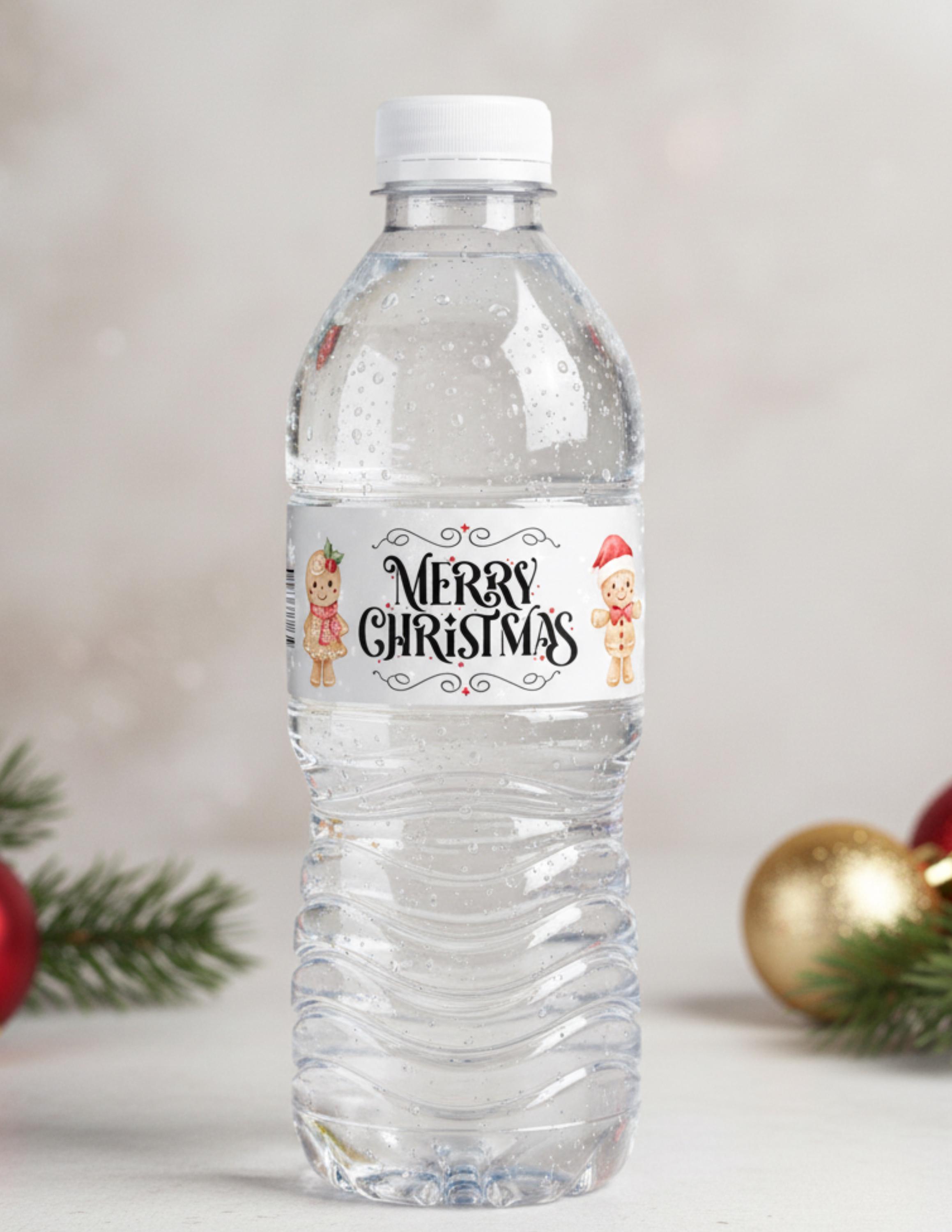 Christmas Water Bottle Labels Printable, Holiday Water Bottle Wraps ...