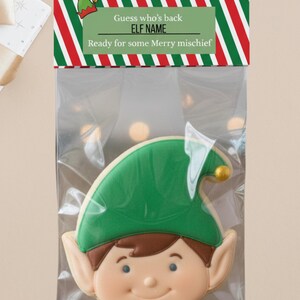 Printable Elf Bag Topper, Christmas Goody Bag Topper With Elf Name ...