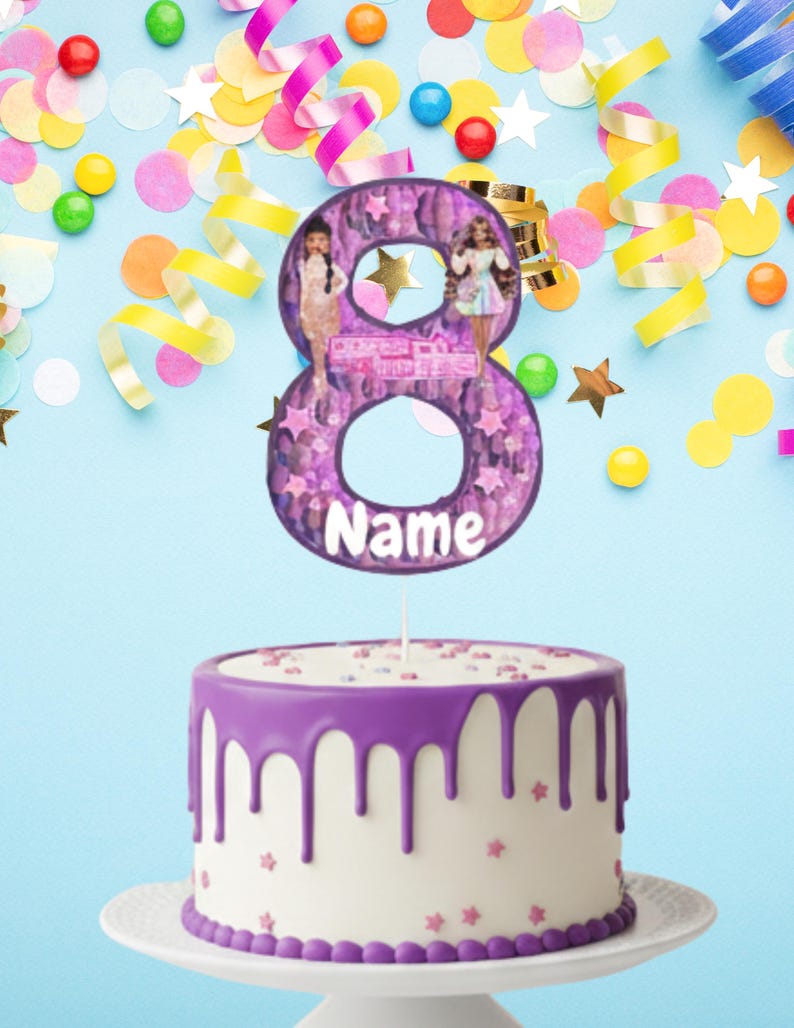Dress to Impress Personalized Number 8 Cake Topper, DIY Birthday Party ...