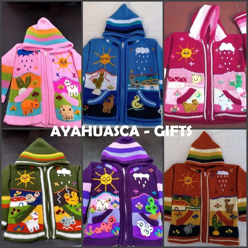 Children's Cardigan Kids Hooded Sweater Knitted Jacket - Etsy