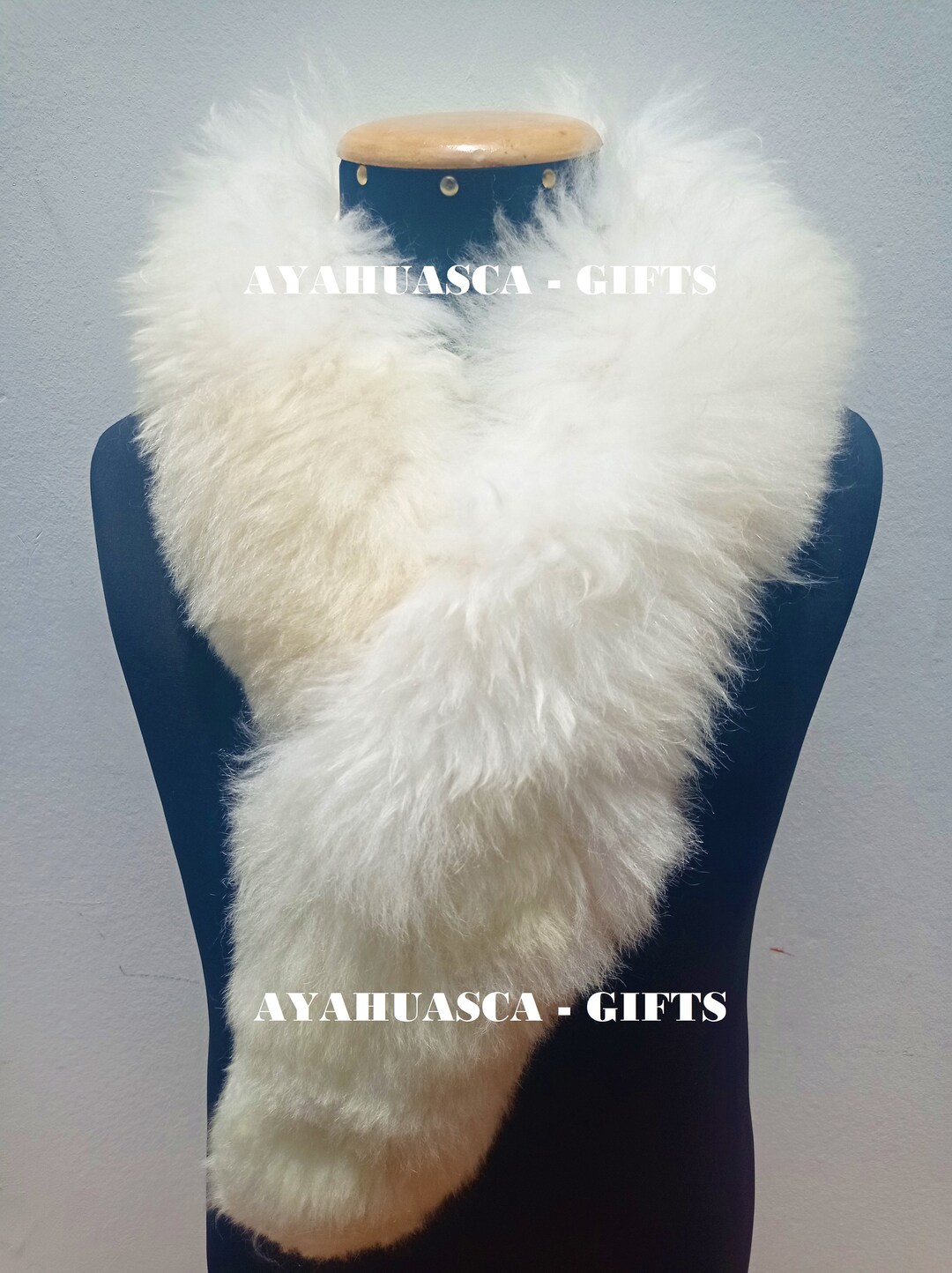 White Baby Alpaca Fur Scarf, Peruvian Scarf , Super Soft, Warm and ...