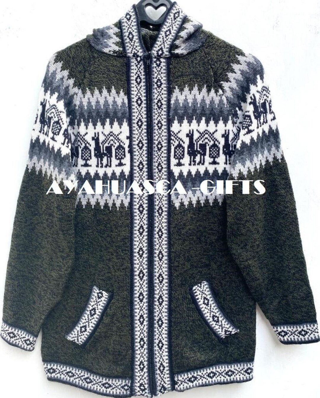 Hashed Green Alpaca Sweater, Peruvian Sweater, Unisex Sweater, Peruvian ...