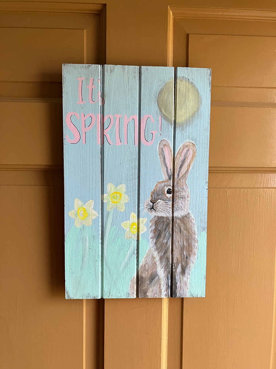 Its SPRING Wooden Board Sign - Etsy