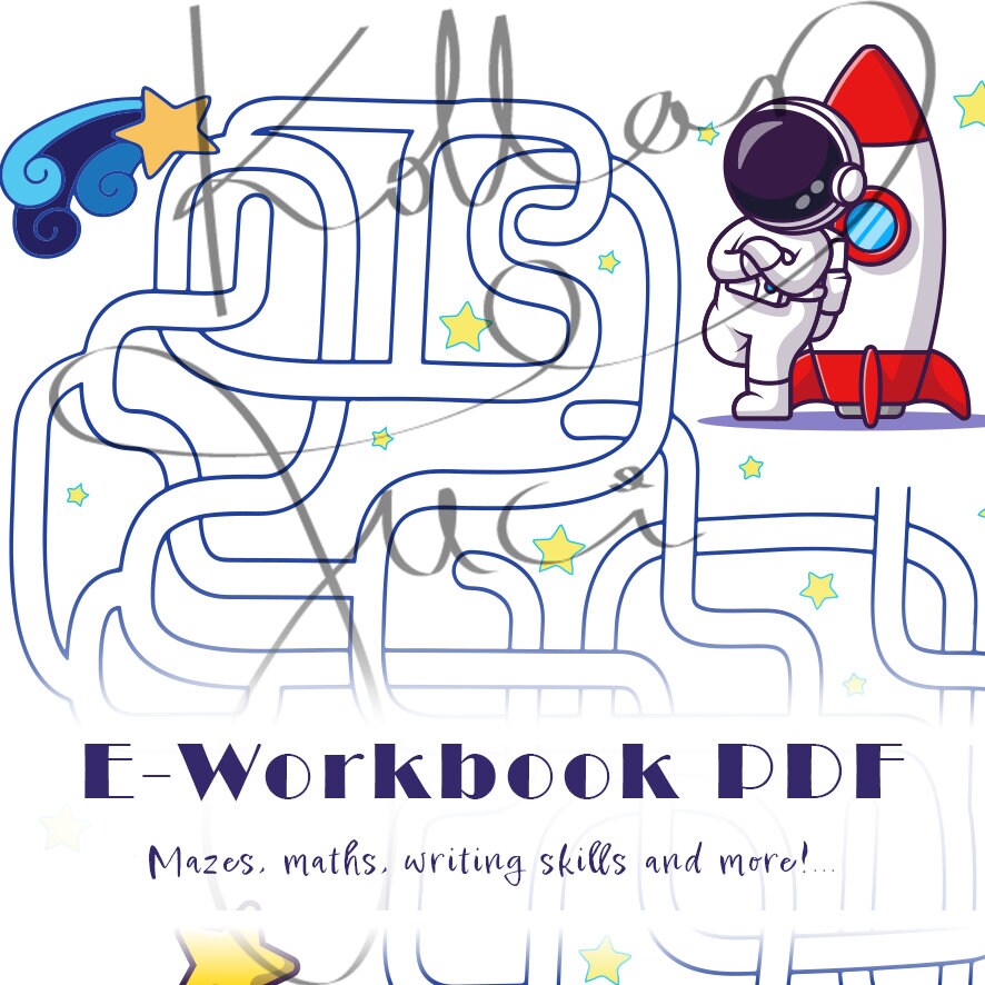 Downloadable and Printable A4 Astronaut Workbook, Maze, Coloring Book ...