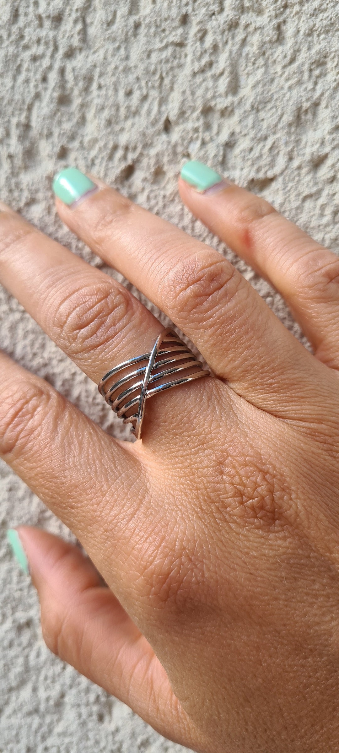 Wide Multi-row Ring in Gold or Silver Stainless Steel - Etsy