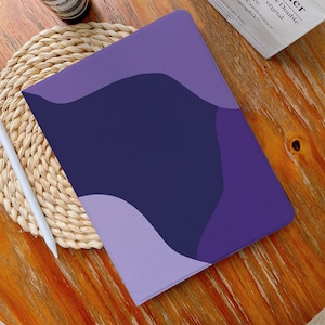 Purple Line Art iPad Case iPad Air 4/5 Case With Pencil Holder iPad Pro ...