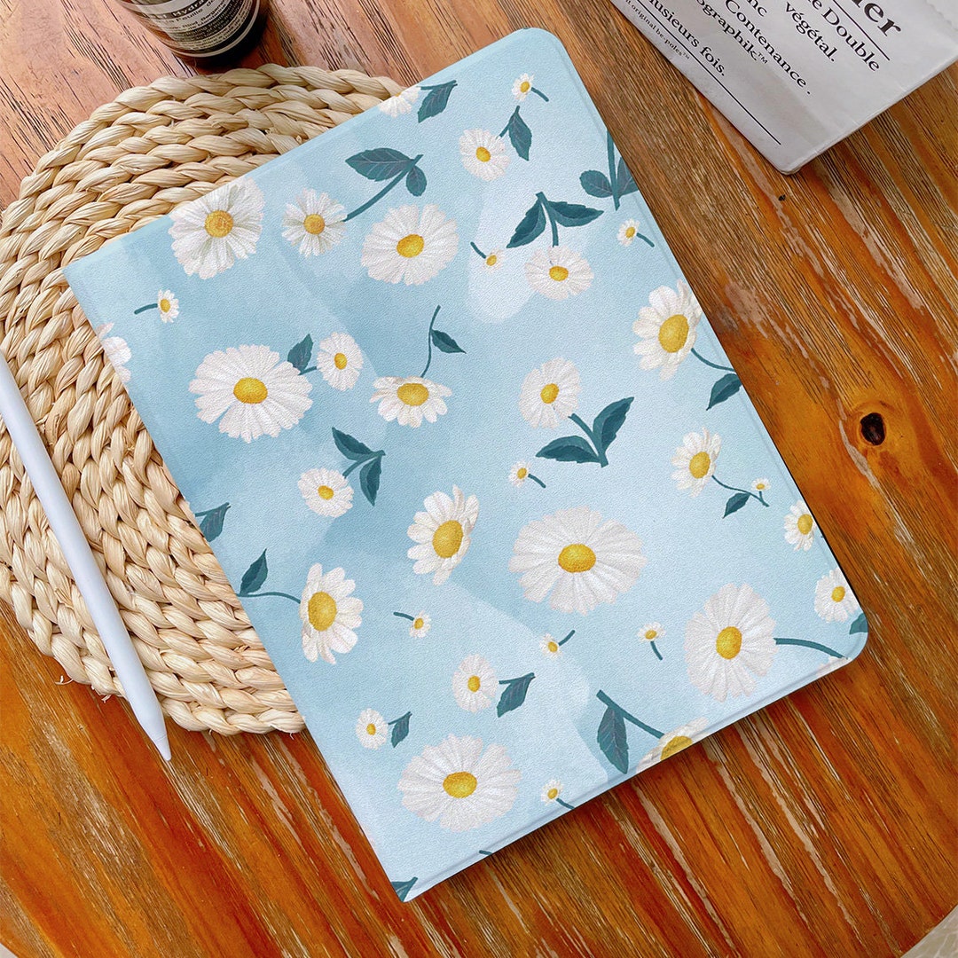 Daisy Light Blue iPad Case iPad Air 4/5 Case With Pencil Holder iPad ...