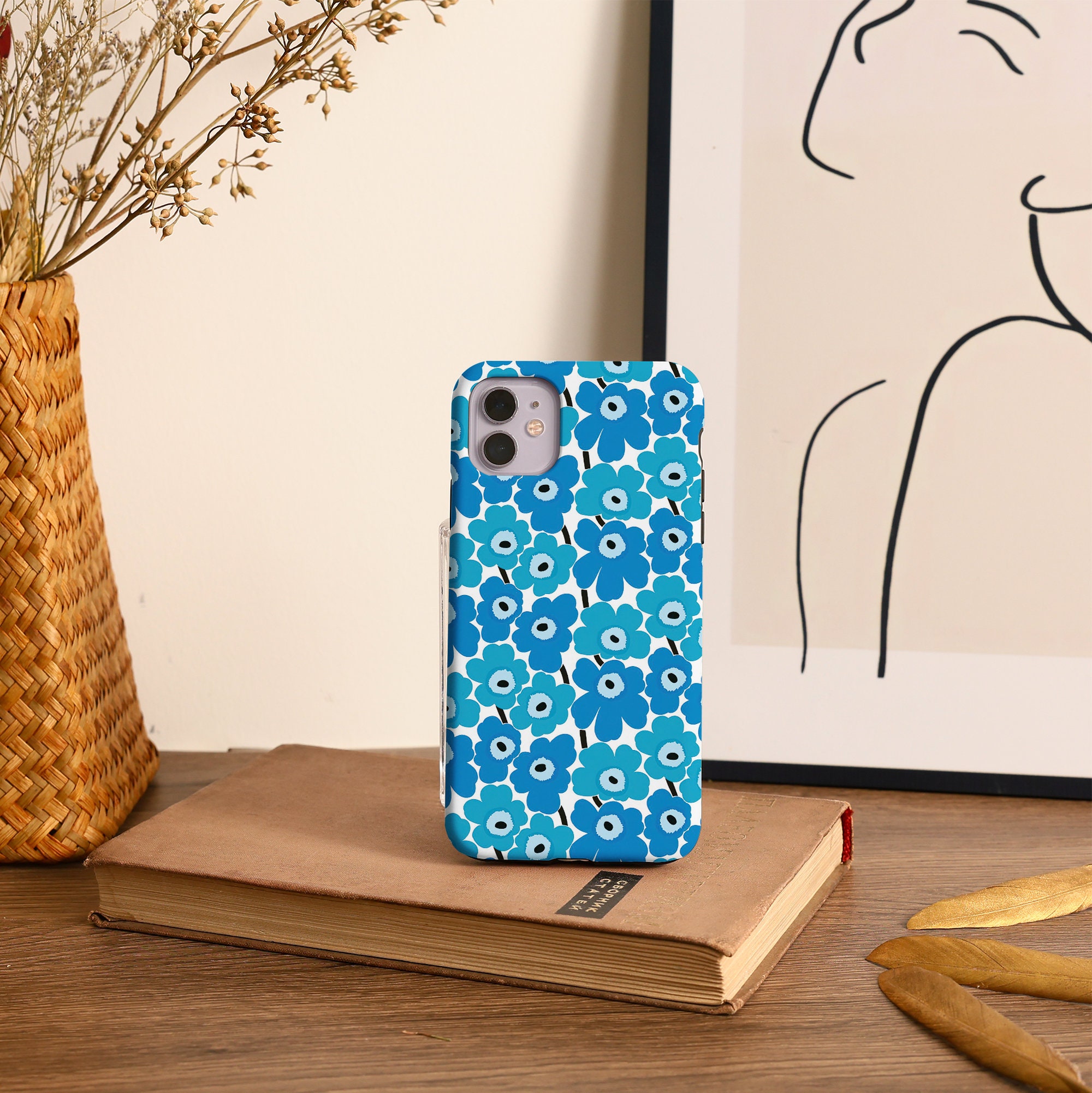 Blue Flower Clusters iPhone Case for iPhone 16e 16 15 14 12 13 Pro Max ...