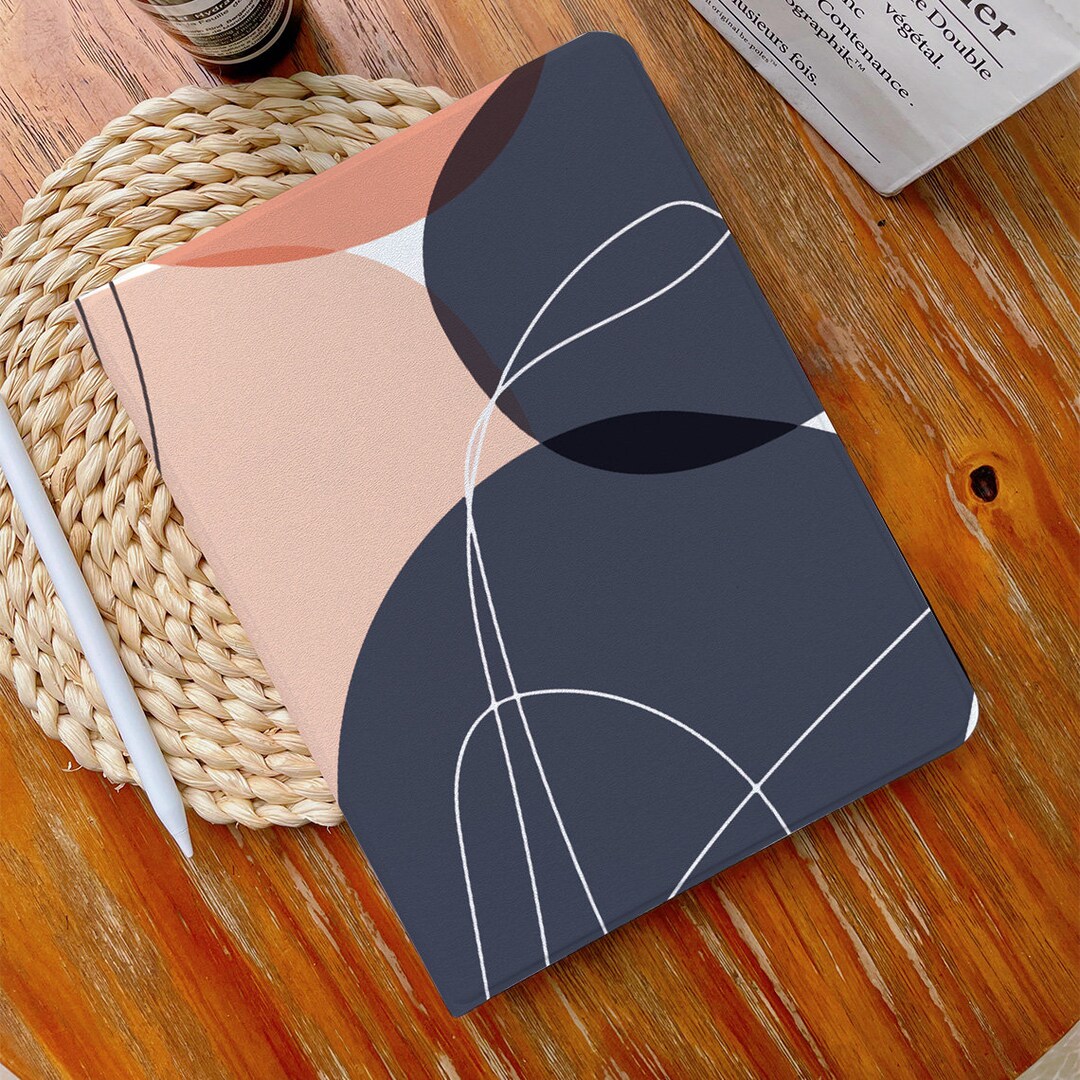 Color Blocking Line iPad Case iPad Air 4/5 Case With Pencil Holder iPad ...