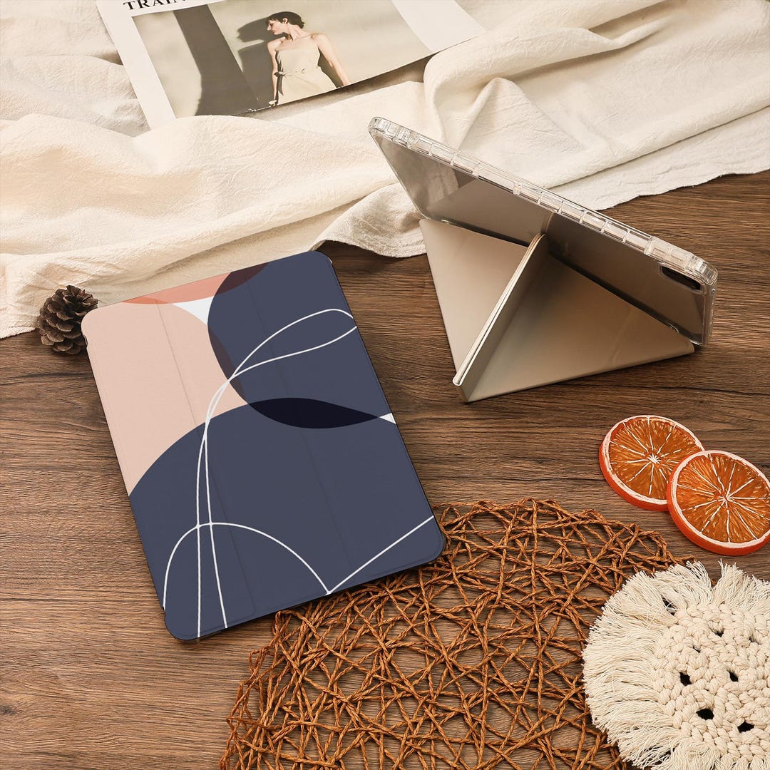 Blocking Line Y+flip With Pencil Holder iPad Case for iPad Air 6/7 iPad ...