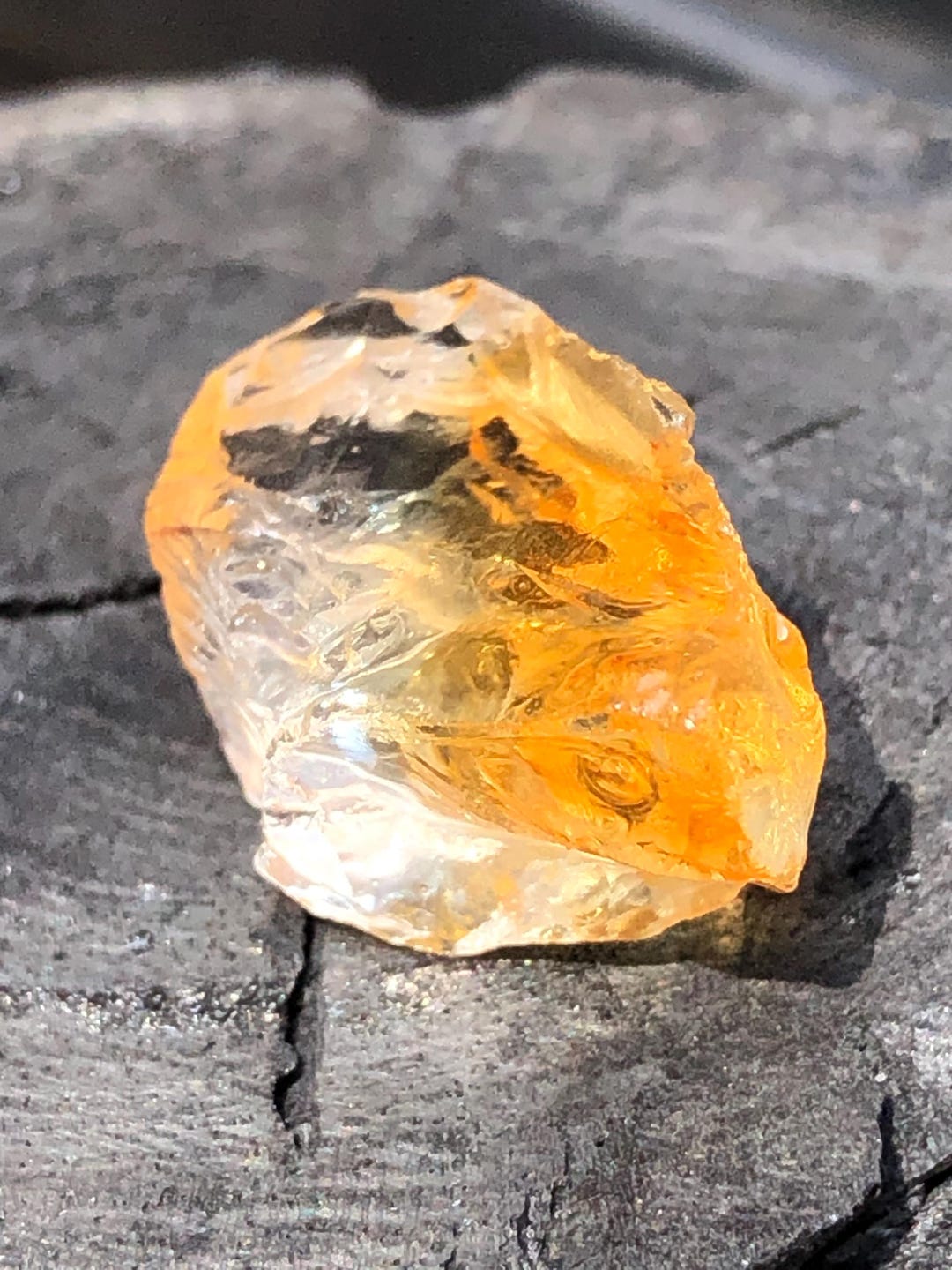 Natural Bio Golden Silver Citrine Rough, 12.30 Carats Unheated Citrine Rough, Uncut Citrine ...