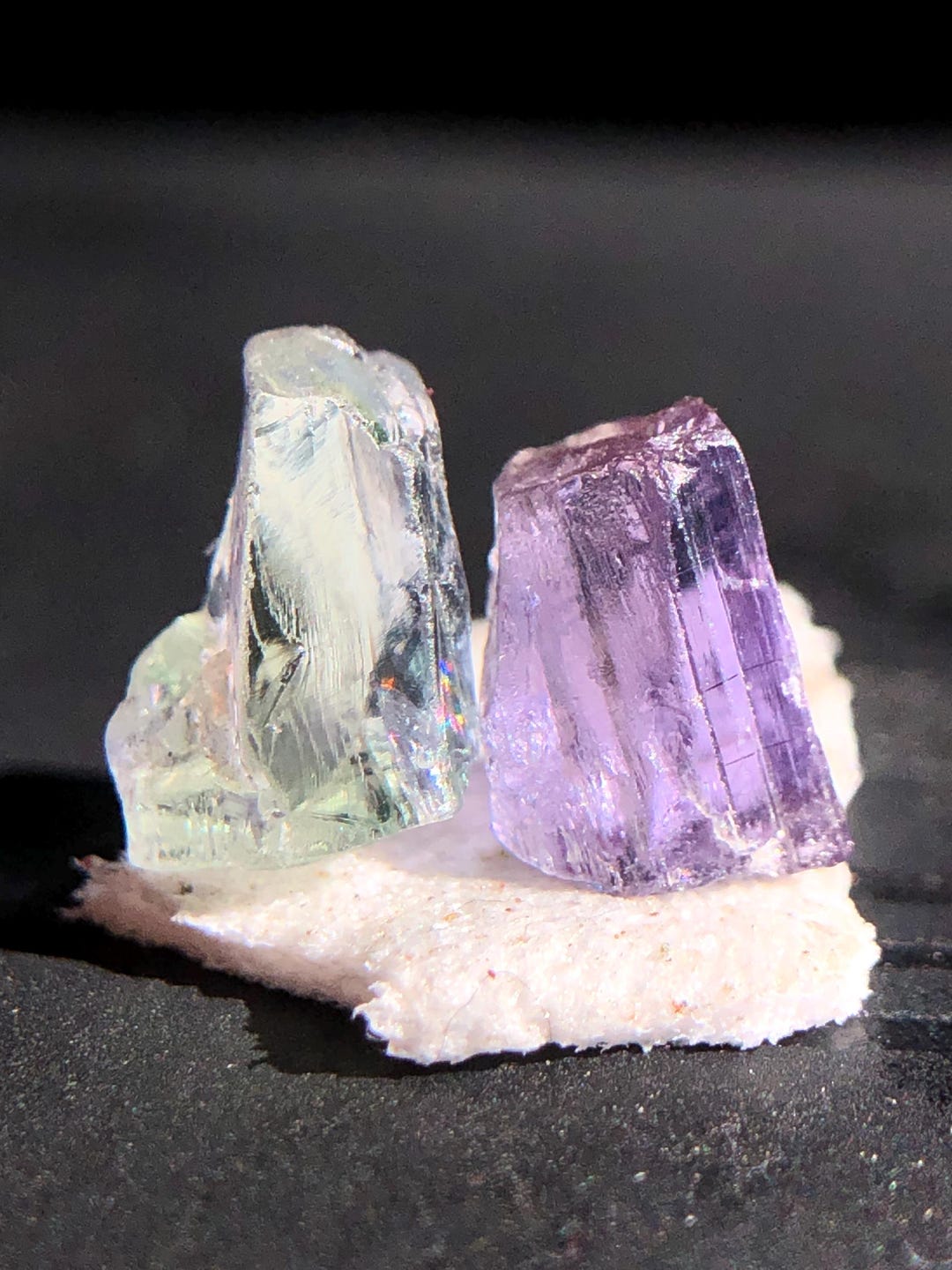 Rare Tanzanite Rough 2 Pieces 3.1ct 8.3x5.4 & 7.6x4.5mm Purple Green ...