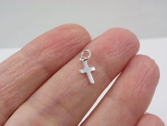 Dainty Cross Silver Sterling Silver Cross Charm Silver Cross - Etsy
